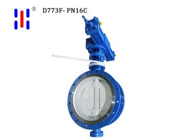 China Wafer PN16 Carbon Steel Butterfly Valve PTFE Lining Triple Offset Butterfly Valve for sale