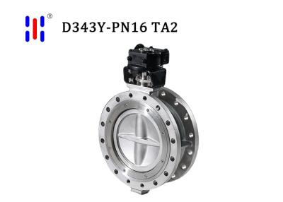 China Titanium Gr2 Triple Eccentric Butterfly Valves PN16 DN350 Wafer Type for sale