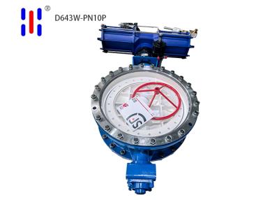 China Flanged Pneumatic PN10 304 SS for Gas Transmission Triple Offset Butterfly Valve for sale