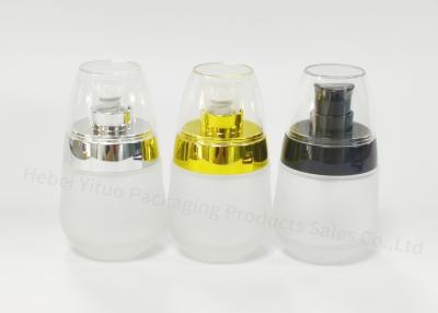 China 50ml Empty Lotion Bottles Frosting Glass Press Pump Sealing Type for sale