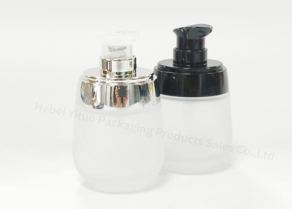 Quality 50ml Empty Lotion Bottles Frosting Glass Press Pump Sealing Type for sale