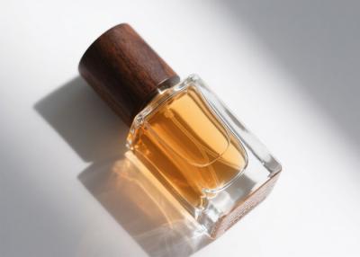China Clear 50ml Glass Perfume Bottle  / Square Glass Perfume Spray Bottles for sale