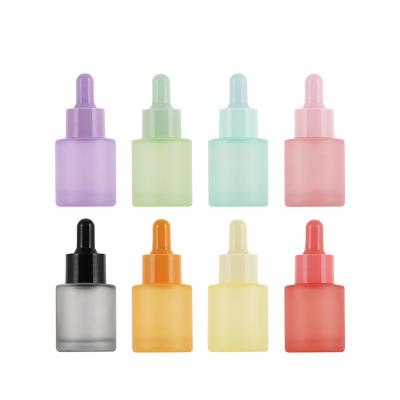 China Colorful Essential Oil Bottles Frosted 30ml Dropper Round Shape for sale