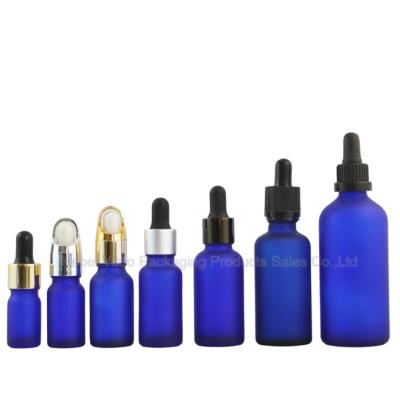 Cina Flaconi contagocce per oli piccoli in vetro blu opaco 5ml 10ml 15ml 20ml in vendita