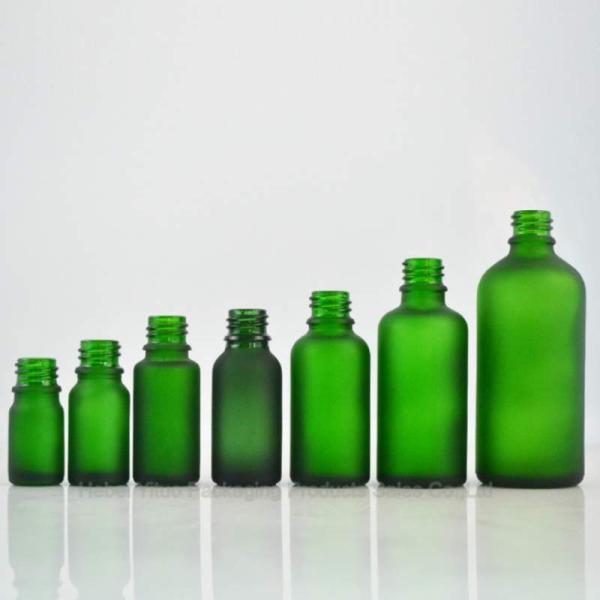 Quality Refillable Frosted Green Glass Dropper Bottle Durable And Reusable for sale