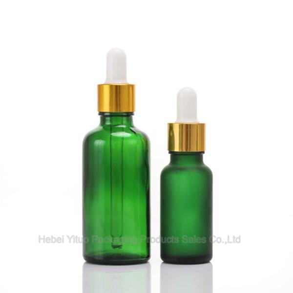 Quality Refillable Frosted Green Glass Dropper Bottle Durable And Reusable for sale