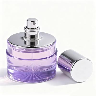 China Purple Bulk Custom 100ml Glass Perfume Bottles Blow Molding Technique for sale
