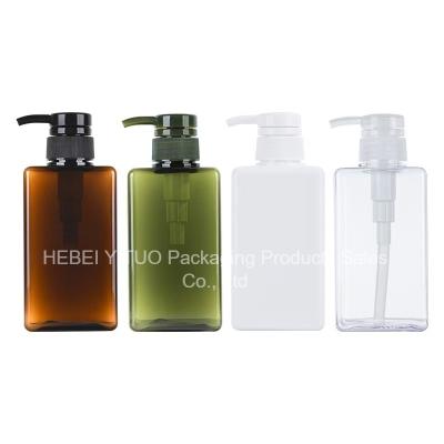 China Square Shampoo Bottle With Press Pump Dispenser Leak Proof Design For Shampoo for sale