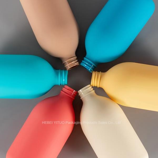 Quality Brown Plastic Reusable Shampoo Containers Empty 500ml With Press Pump for sale