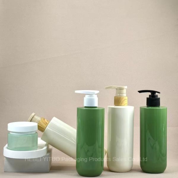 Quality Green Plastic Shampoo Container Travel Refillable 500ml for sale