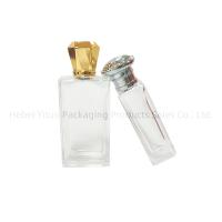 China 50ml Borosilicate Glass Sprayer Bottle Square Transparent Perfume Bottle for sale