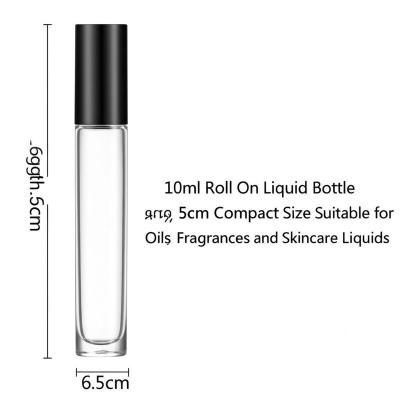 China 10ml Roll On Liquid Bottle Length 6.5cm Compact Size Suitable for Essential Oils Fragrances and Skincare Liquids for sale