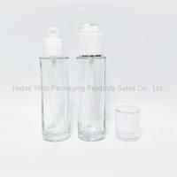 China Clear Empty Lotion Bottle 30ml Frosted Glass with Gold Pump for sale