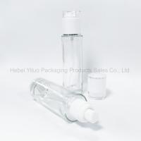 China Clear Empty Lotion Bottle 30ml Frosted Glass with Gold Pump for sale
