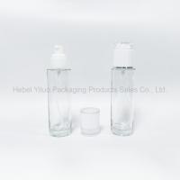 China Clear Empty Lotion Bottle 30ml Frosted Glass with Gold Pump for sale