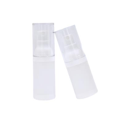 China Wholesale Transparent Cap Frosted Plastic Airless Spray Bottle Mini Portable Skincare Liquid Dispenser for sale
