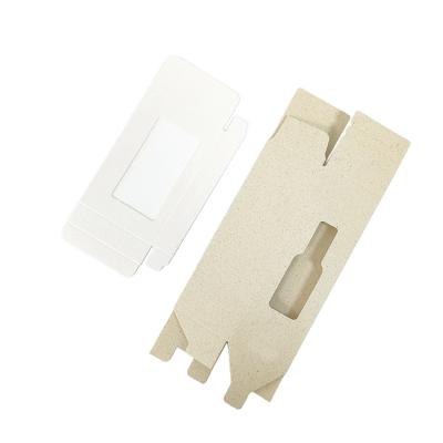 China Eco Recycled Paper Tuck Carton Box with Custom Die Cut Window, Foldable Window Packaging Box for Cosmetic Dropper Bottle for sale