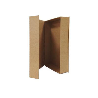 China Custom Double Door Kraft Rigid Gift Box, Eco Brown Cardboard Packaging Box For Cosmetic Packaging for sale