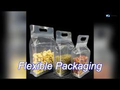 clear ziplock flexible packaging custom logo square  shape