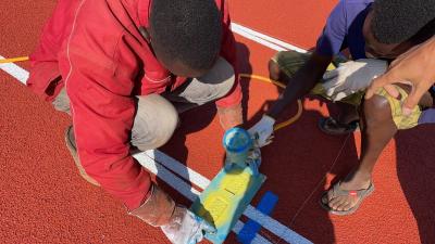 Cina Sport di SBR Eco che pavimentano pista corrente di gomma sintetica prefabbricata in vendita
