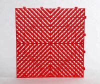 China PP Interlocking Garage Carpet Tiles 400x400x18mm Load Capacity 2500N Red Rot Proof for sale