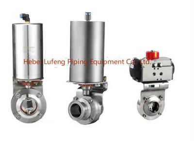 Китай SUS304/316L Sanitary Stainless Steel Pneumatic Butterfly Valve продается