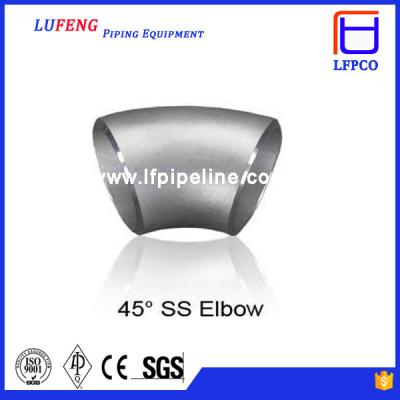 China stainless steel 45 degree long radius pipe elbow en venta