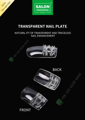 China Glass Square Shape Highly Transparent and Traceless Nail Pieces Half Cover False Nail Tips zu verkaufen