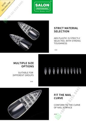 Cina Glass Sharp Shape Highly Transparent and Traceless Nail Pieces Half Cover False Nail Tips in vendita