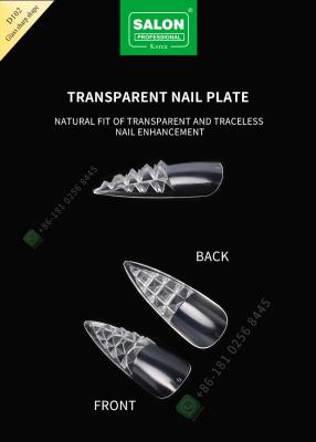 Cina Glass Sharp Shape Highly Transparent and Traceless Nail Pieces Half Cover False Nail Tips in vendita