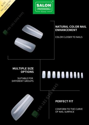 Cina Milk Color/ Half Square Shape French Acrylic Fake Nail with ABS Artificial nail False Nail in vendita