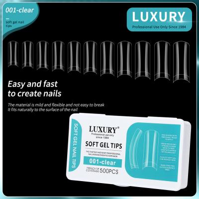 China Lujo claros blandos de gel de uñas consejos de forma cuadrada uñas falsas para las uñas de extensión en venta