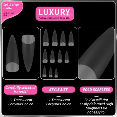 Cina 500pcs Luxury Clear Matte Sharp Shape False Nails per il nail art in vendita