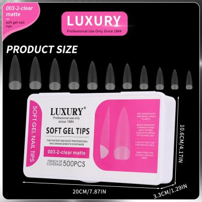 Cina 500pcs Luxury Clear Matte Sharp Shape False Nails per il nail art in vendita