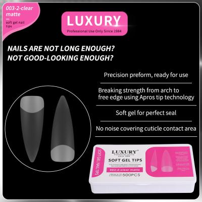 Cina 500pcs Luxury Clear Matte Sharp Shape False Nails per il nail art in vendita