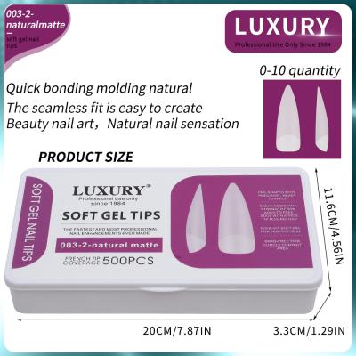 Cina 500pcs/Box Professionale Naturale Matte forma affilata unghie finte per manicure fai da te in vendita