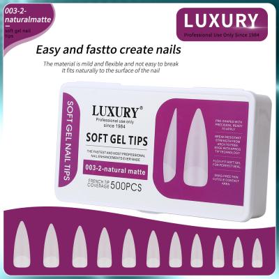 Cina 500pcs/Box Professionale Naturale Matte forma affilata unghie finte per manicure fai da te in vendita