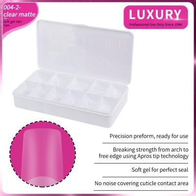 China Nail Tips Set Full Cover Square Shapes Clear Matte False Nails For DIY Manicures for sale
