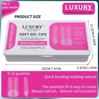 China Nail Tips Set Full Cover Square Shapes Clear Matte False Nails For DIY Manicures for sale