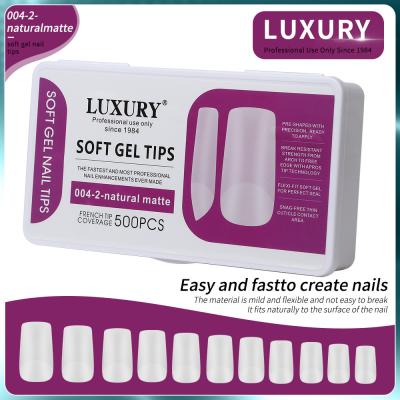 Cina 500pcs/Box Natural Matte Quadrato Unghie Punti Full Cover Acrilico Unghie Artificiali in vendita