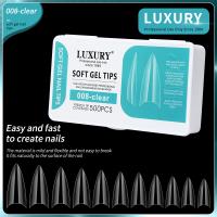 China 500pcs Medium Stiletto Nail Tips Half Cover False Nail Sharp Shape Acrylic Artificial False Nails 11Sizes for sale