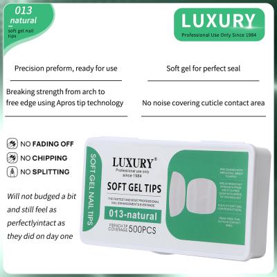 Cina False Toenails 500pcs/Box Soft Gel Full Cover Toe Nail Tips Colore Naturale False Toenail Per Saloni Di Manicure in vendita