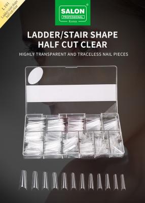 China Ladder Shape Nail Tips Long Half Cover Ballerina False Nails With Highly Effective Nail Art Beauty for sale