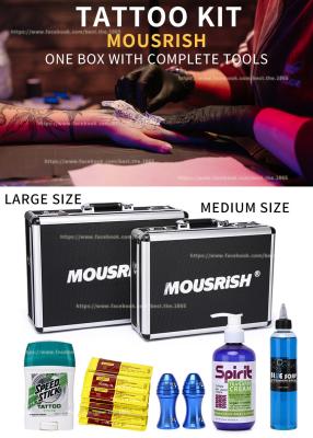 China Tattoo Kit Mousrish One Box With Complete Tools Medium Size And Large Size Tattoo Box for sale