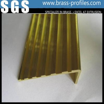 China Brass Anti-slip Strip for Stairs / Brass Non-slip Nosing Sheet for sale