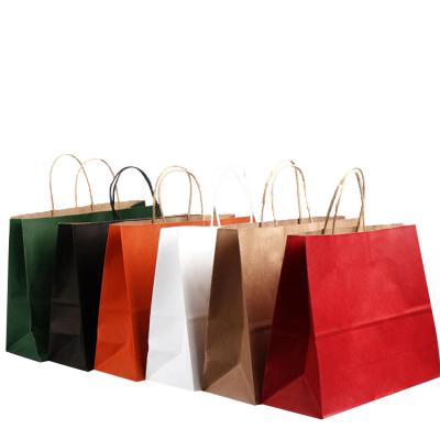 Cina maniglia della stampa su misura tasca della scarpa unlabled tessuto estensibile verde marrone di eco della frutta di Kraft del boutique per i sacchetti della spesa in vendita