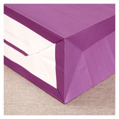 Cina Borsa bianca rosa del regalo della carta di personalizzazione di Logo Print Wholesale Grocery /Wedding del nero su ordinazione di porpora con la maniglia in vendita