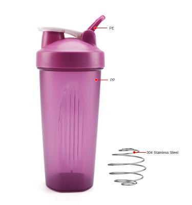 Cina 600 ml 800 ml Fitness Bottle Bottle Classic Loop Top Shaker Bottiglia d'acqua di plastica in vendita