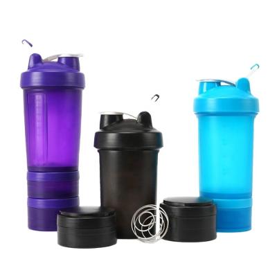 Cina 2020 Nuovo stile tre strati Bottella di ginnastica Blender Bottella d'acqua Loop Top BPA Free Shaker di plastica Bottella d'acqua in vendita