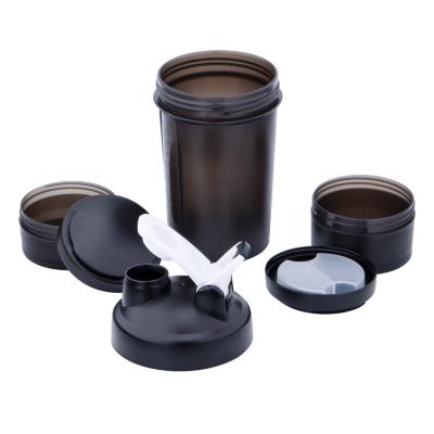 Cina 2020 Nuovo stile tre strati Bottella di ginnastica Blender Bottella d'acqua Loop Top BPA Free Shaker di plastica Bottella d'acqua in vendita